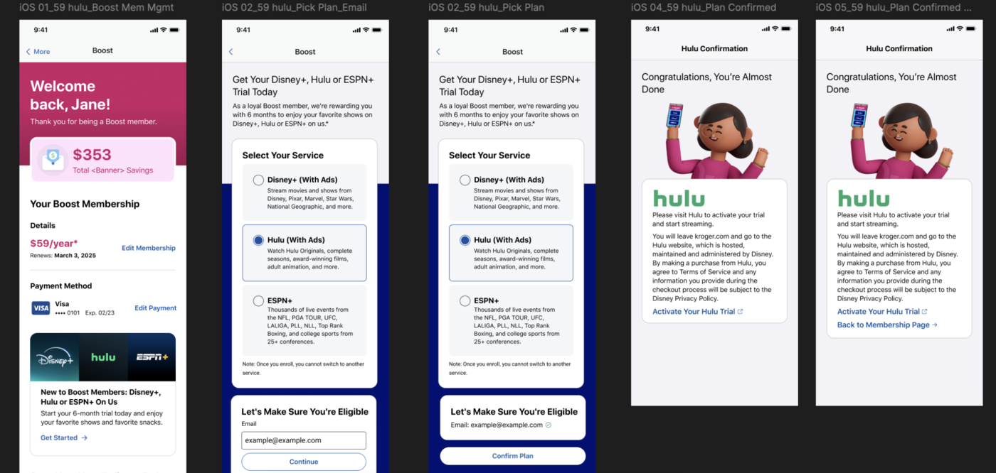 UX Writing: End-to-end flow of Kroger & Disney by NEKEA VALENTINE at ...