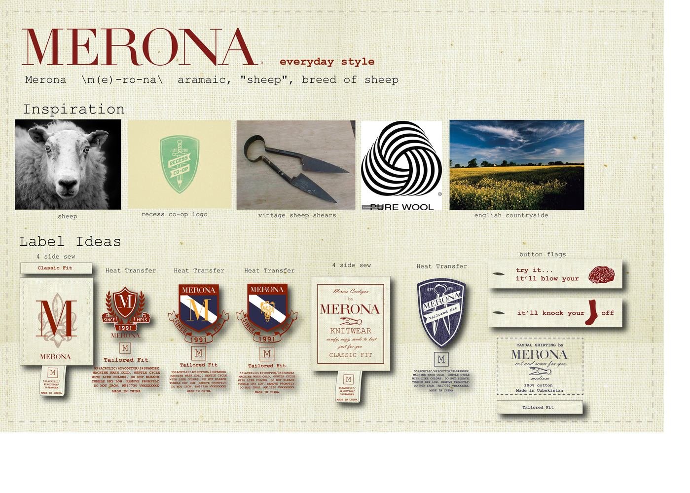 Merona Brand Label Redesign by MARY-KATIE WASSERMANN at Coroflot.com