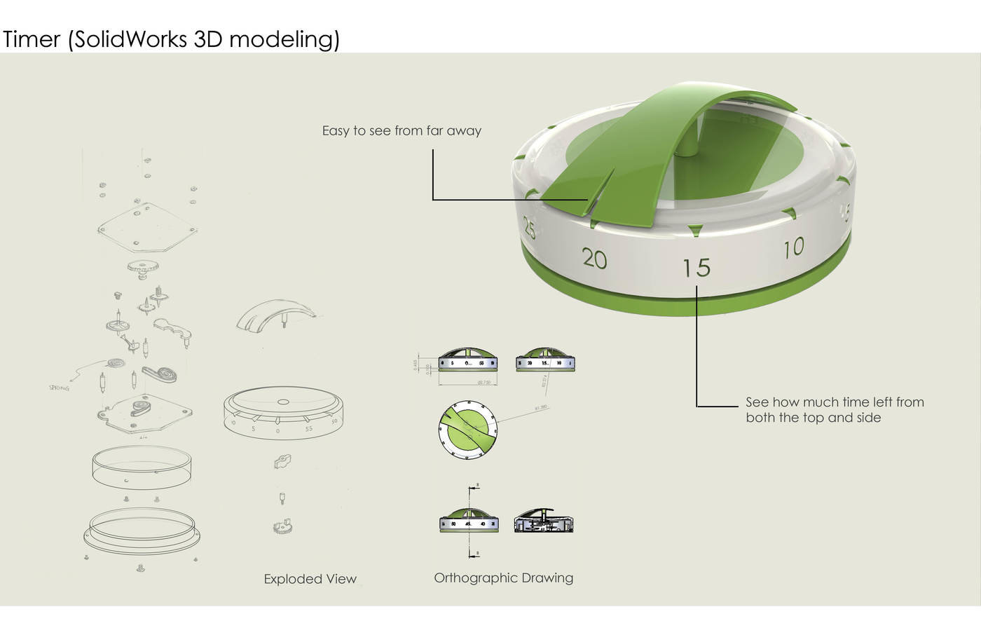 Timer (SolidWorks 3D modeling) by Patricia Wen at Coroflot.com