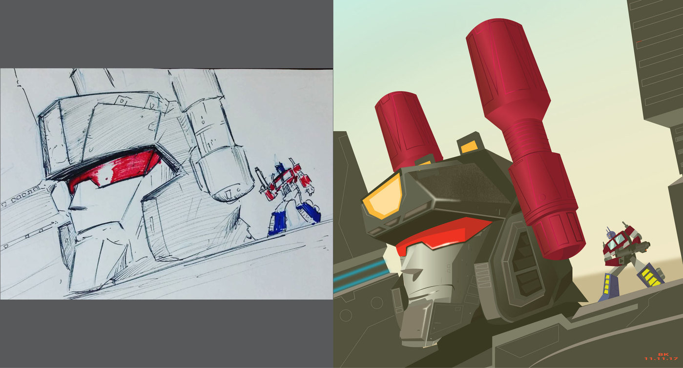 Metroplex drawing to final piece by Bobby Ketros at Coroflot.com