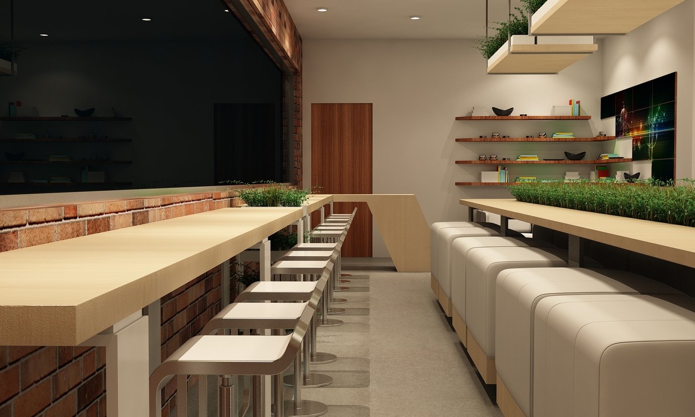 Office Cafe Design Night View by Vimal Tandan at Coroflot.com