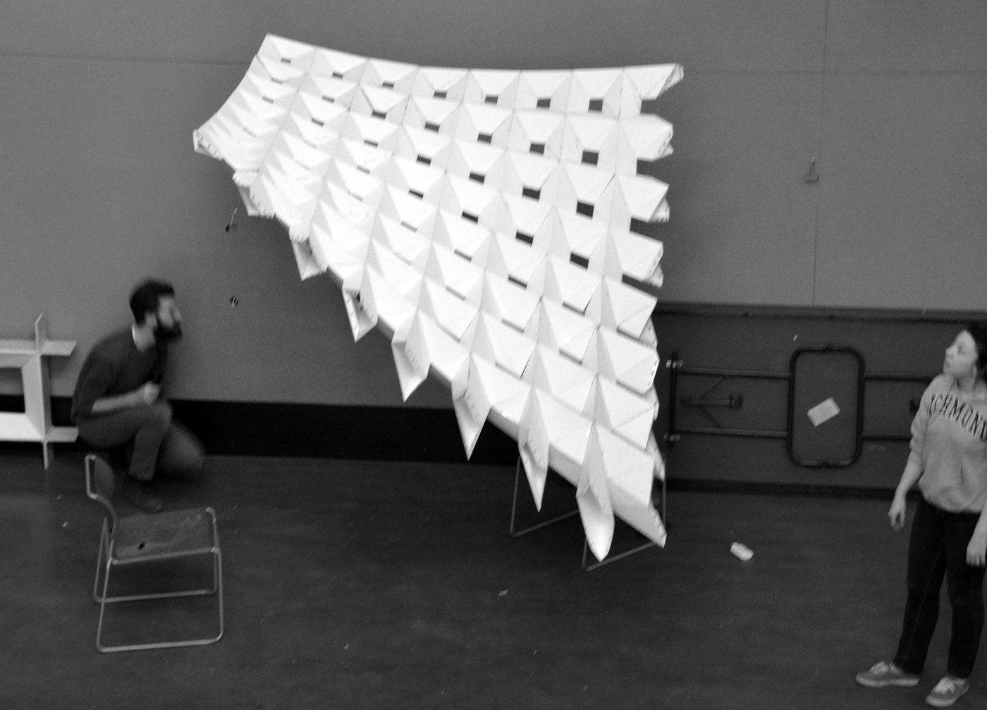 Folded Paper Hypar Installation by Tiffany Kimmel at Coroflot.com