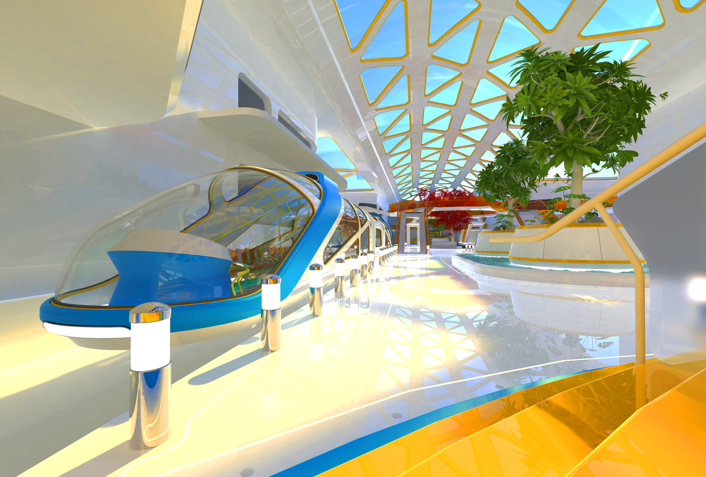 Sci-Fi Train Station by Sam Simpson at Coroflot.com