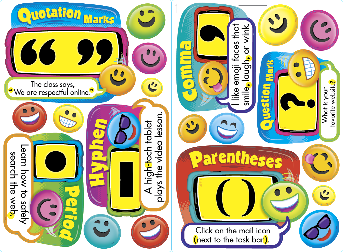 Emoji Punctuation Bulletin Board Set by Heidi Haakenson at Coroflot.com