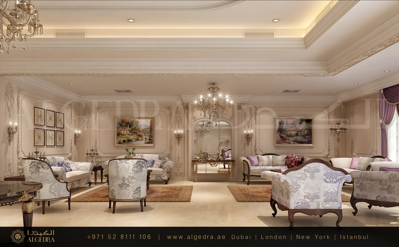 Classic Style Women Majlis Design by ALGEDRA Interior Design at ...