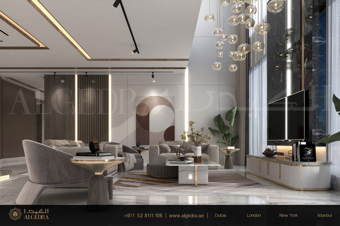 Modern and Luxurious Living Room Design by ALGEDRA by ALGEDRA Interior ...