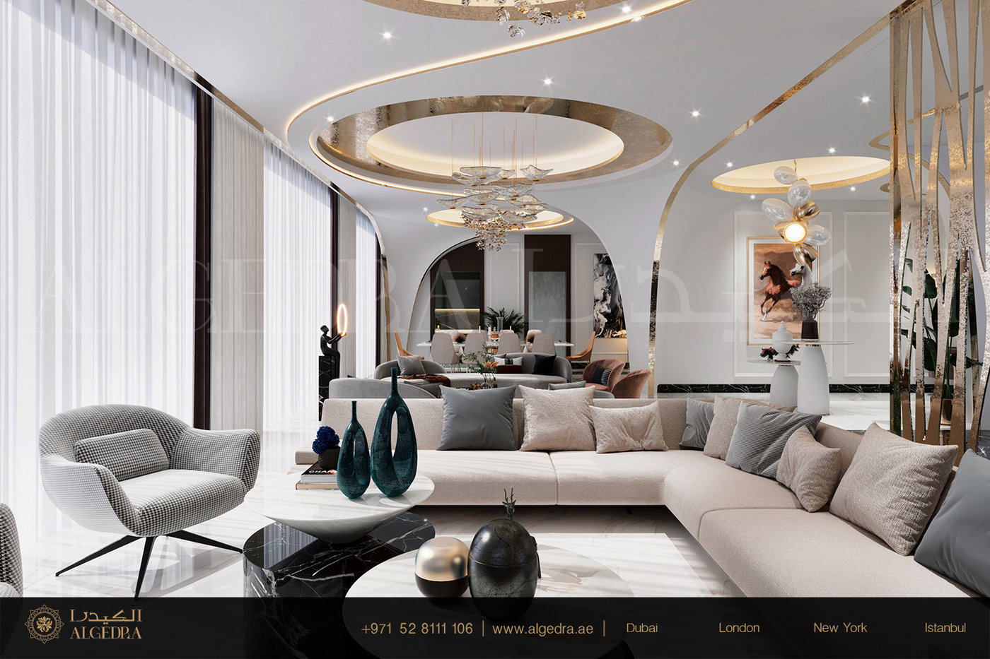 Ultra Modern Style Living Room Design with Organic Touch by ALGEDRA ...