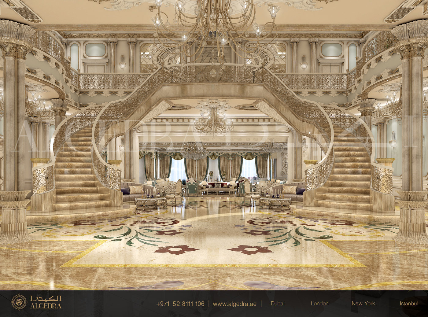 Classic Style Palace Entrance Design by ALGEDRA Interior Design at ...