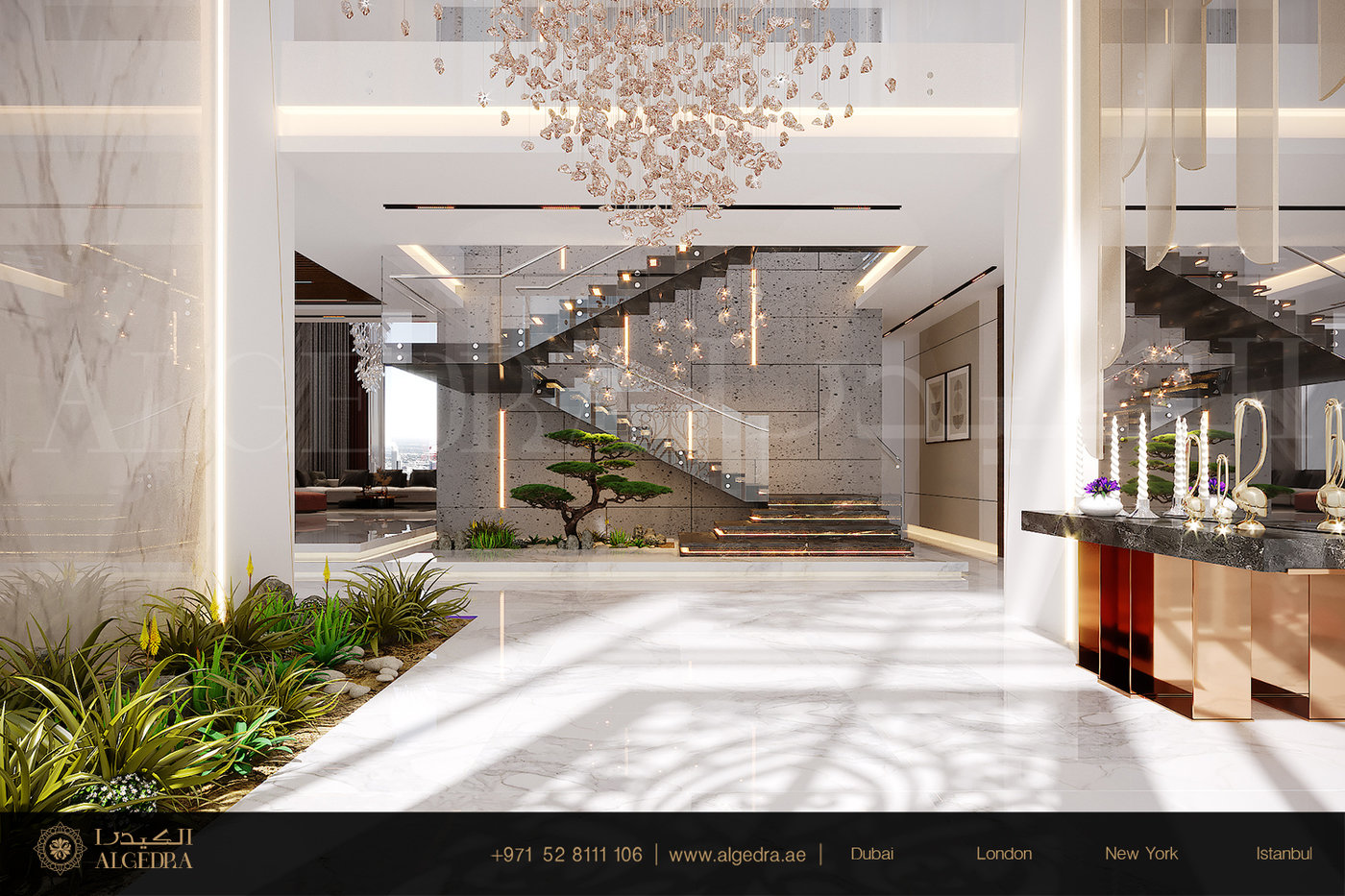 Luxurious and Modern Style Villa Entrance Design by ALGEDRA by ALGEDRA ...