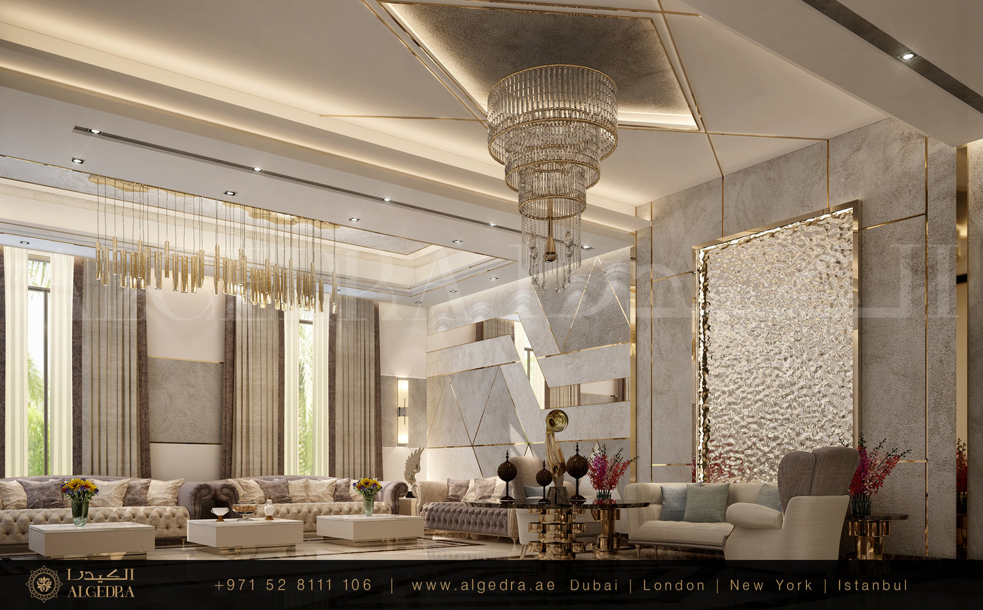 Classic Majlis Design with modern touches by ALGEDRA Interior Design at ...