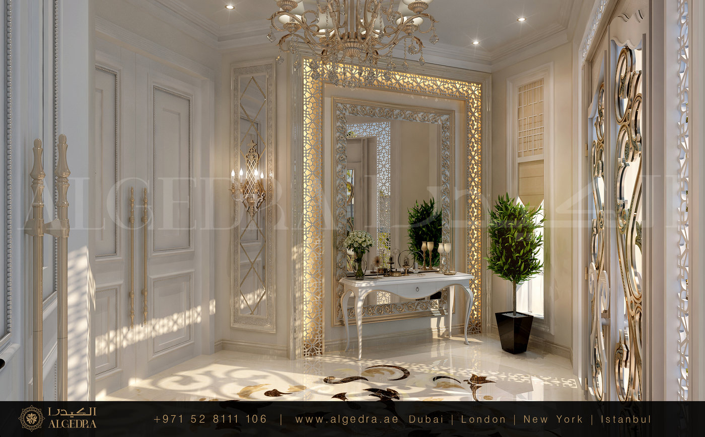 Classic Style Villa Entrance by ALGEDRA Interior Design at Coroflot.com