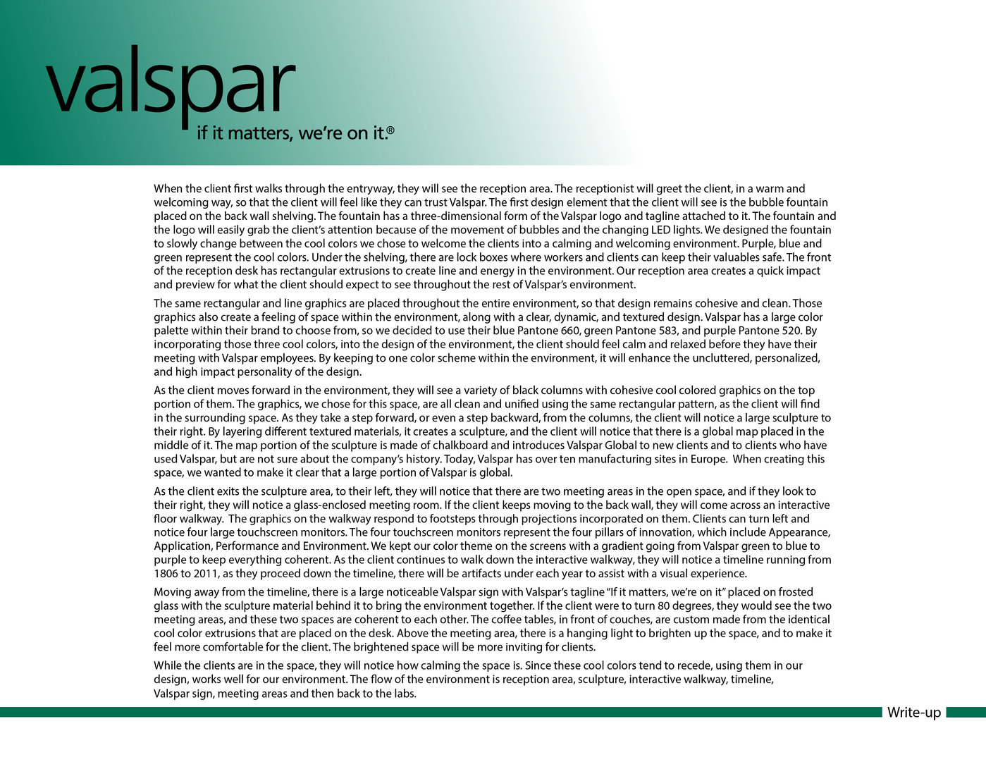 Valspar Corporate Lobby by Krista Lauer at Coroflot.com