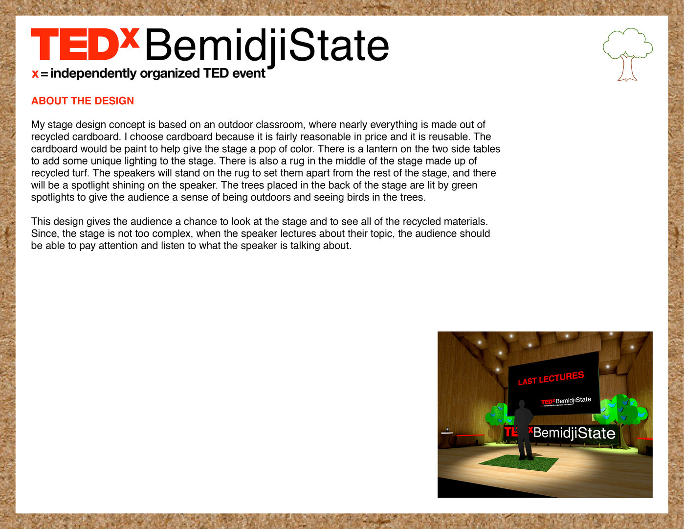 TEDx Stage Design by Krista Lauer at Coroflot.com