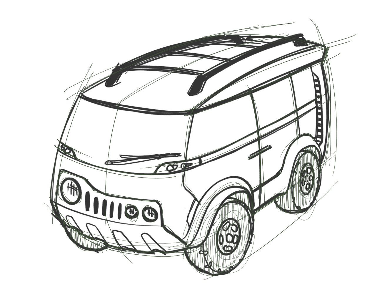Rugged van sketch by Ronald Lytel at Coroflot.com