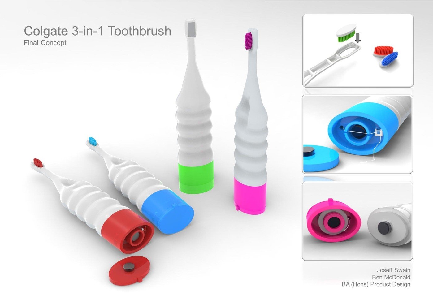 Colgate 3-in-1 Toothbrush by Ben McDonald at Coroflot.com
