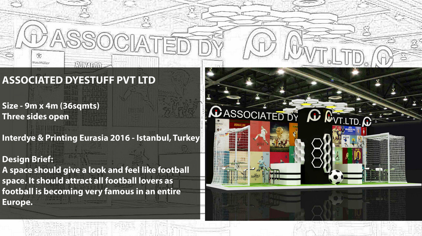 Exhibition stall design for Associated Dyestuff by Vaidehi Oza at ...