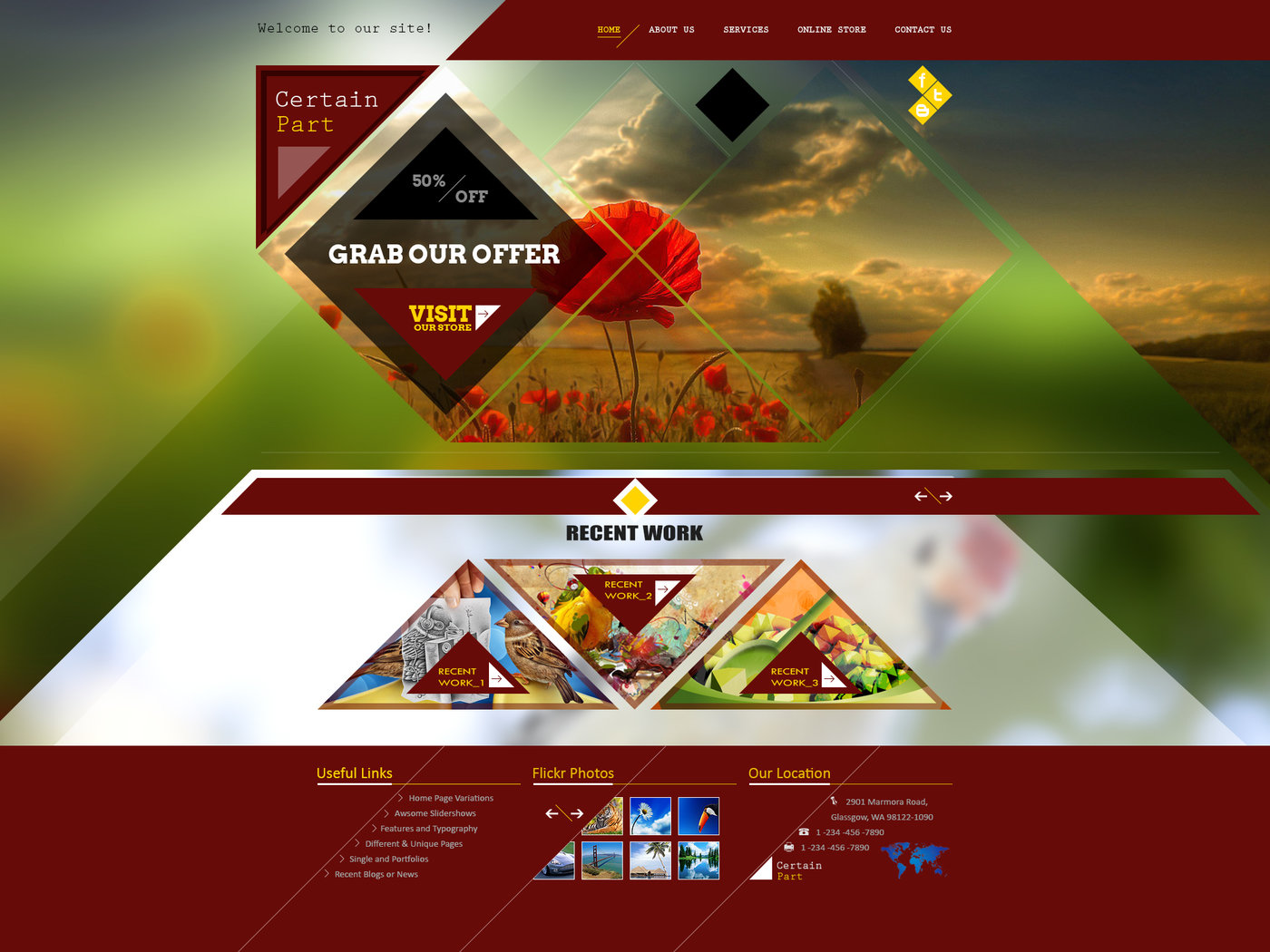 PSD Template Design by MD: Rakibul Islam at Coroflot.com