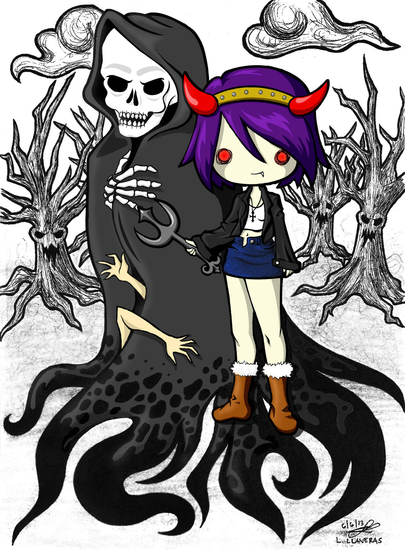 Hell Chick and Grim by Eleigh Llaneras at Coroflot.com