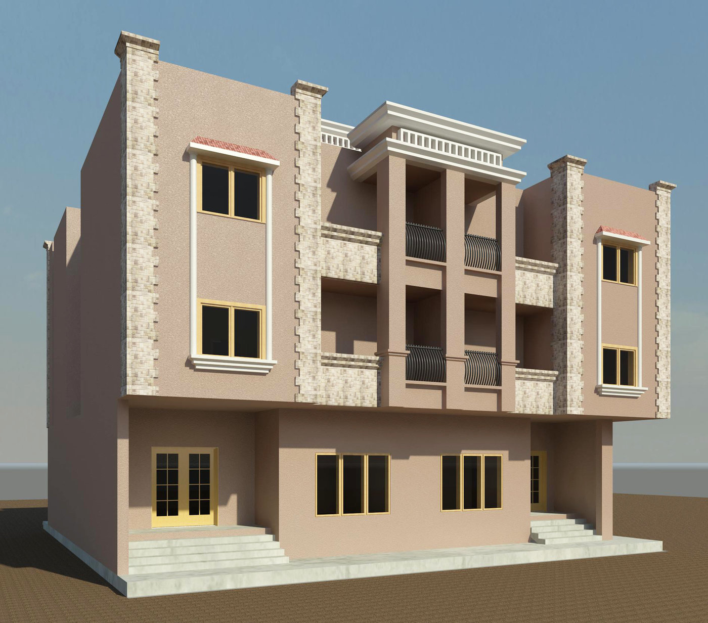 Apartment Building in Revit by Yaseen Rajpurkar at Coroflot.com