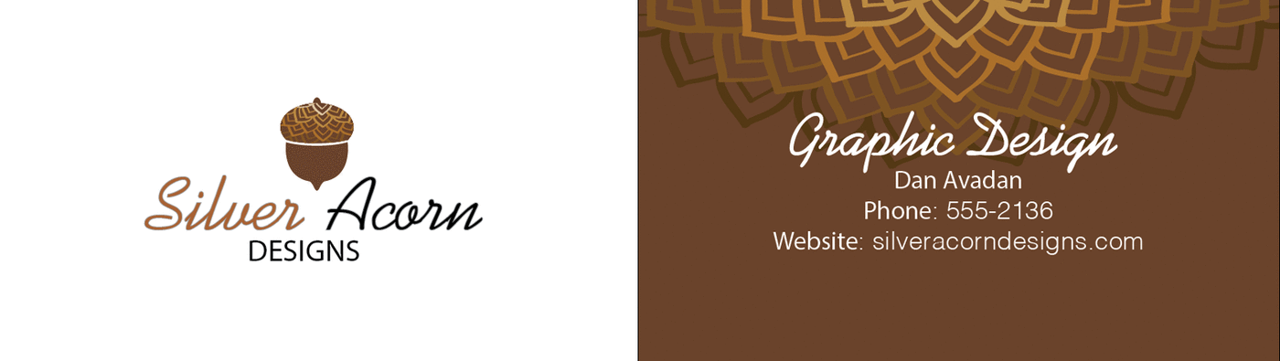 Silver Acorn Business Card (Color) by Lisa Mellace at Coroflot.com