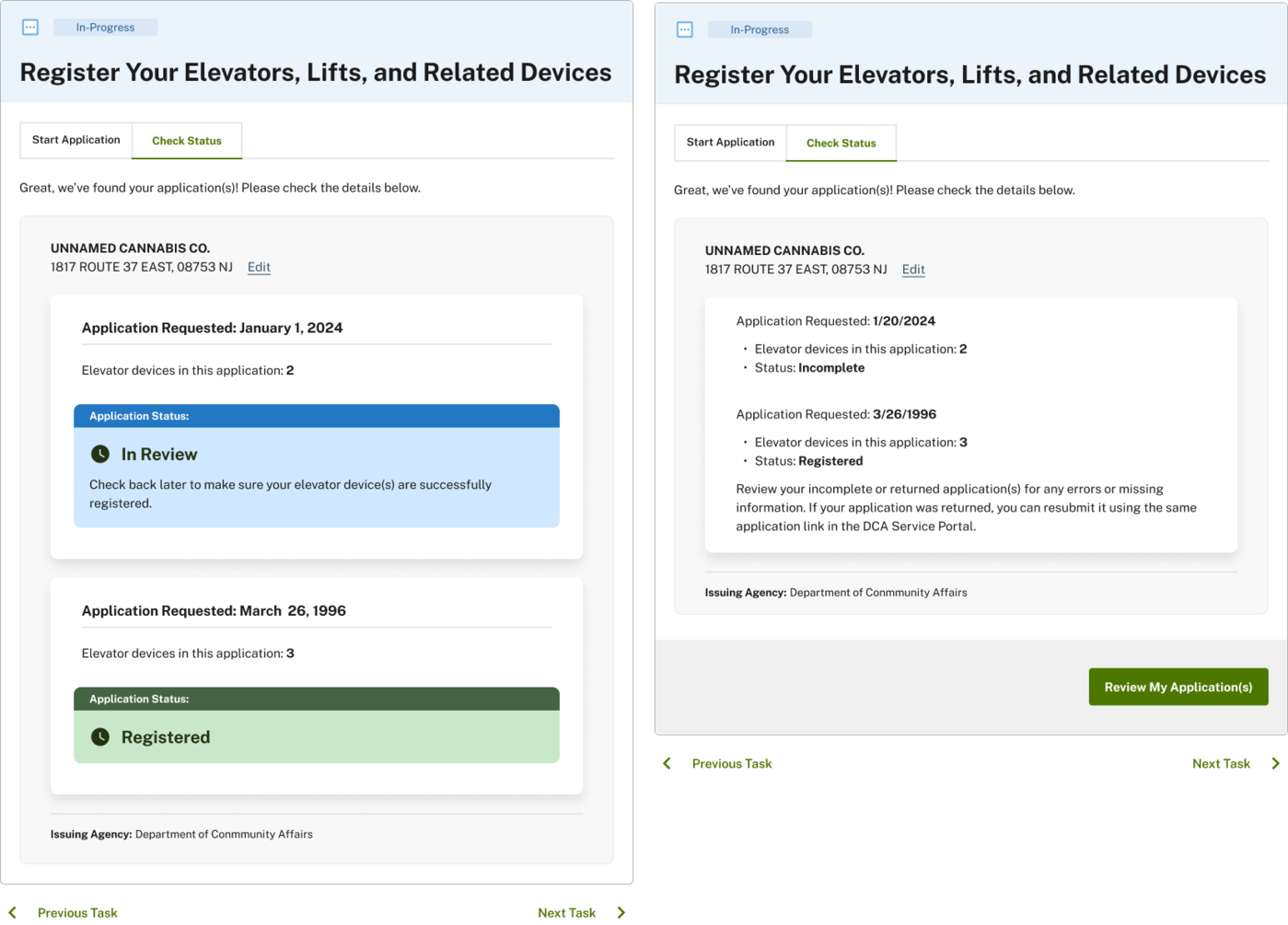 NJ State Elevator Registration A/B Test by Derek C. Eggleston at ...
