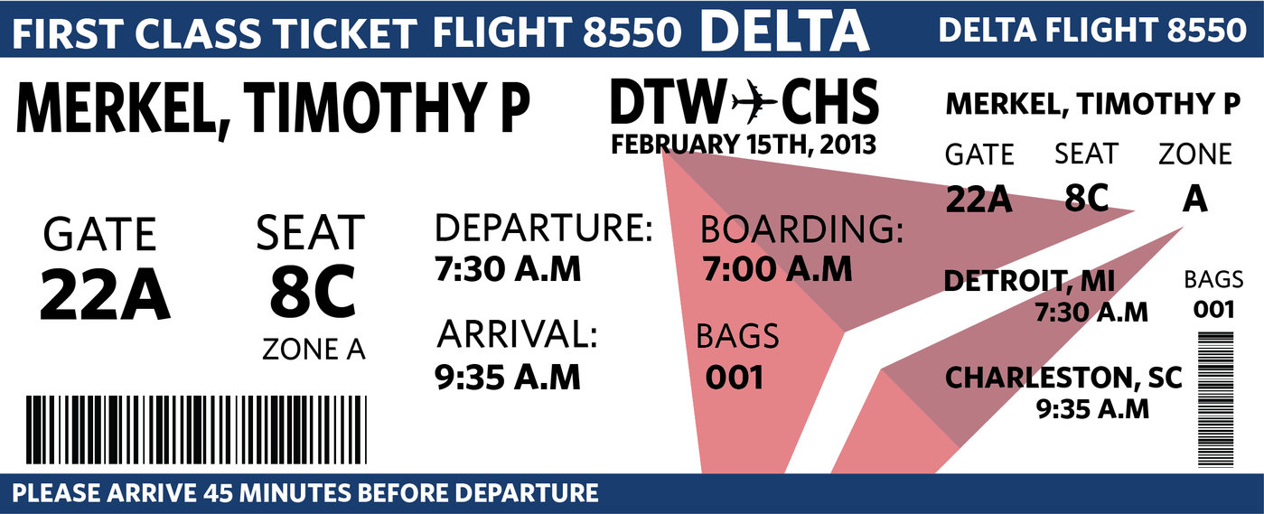 Delta Boarding Pass By Tim Merkel At Coroflot