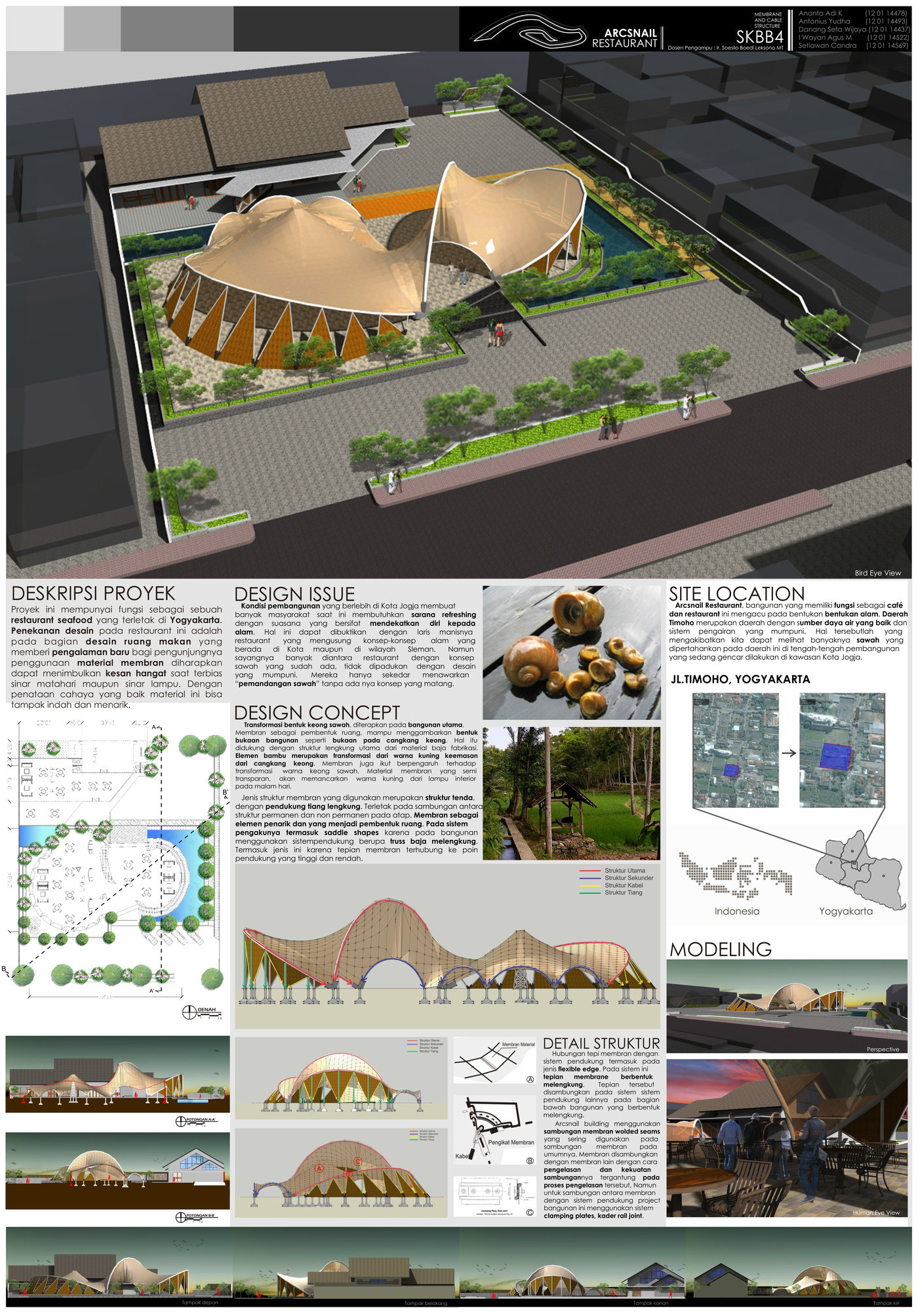 Arcsnail Restaurant - Wide Span Structure by Danang Seta Wijaya at ...