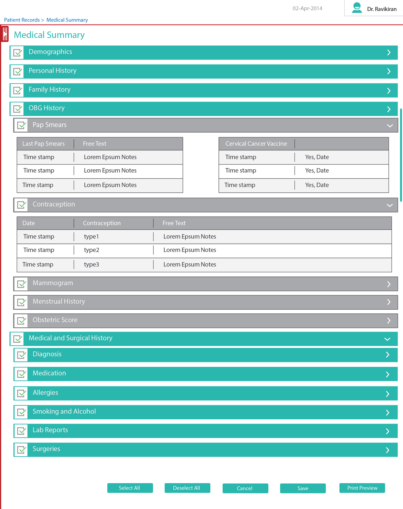 Healthcare EMR-wireframes by Akshay Khandalkar at Coroflot.com