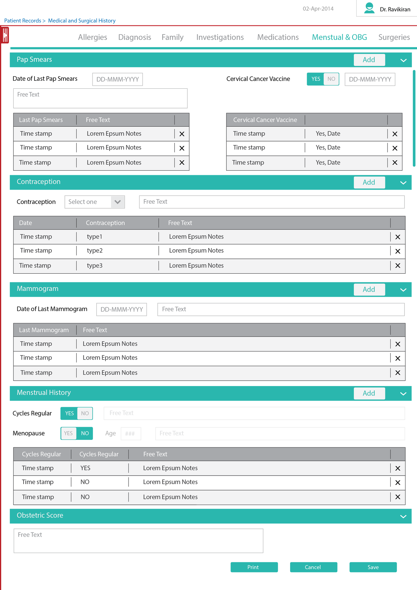 Healthcare EMR-wireframes by Akshay Khandalkar at Coroflot.com