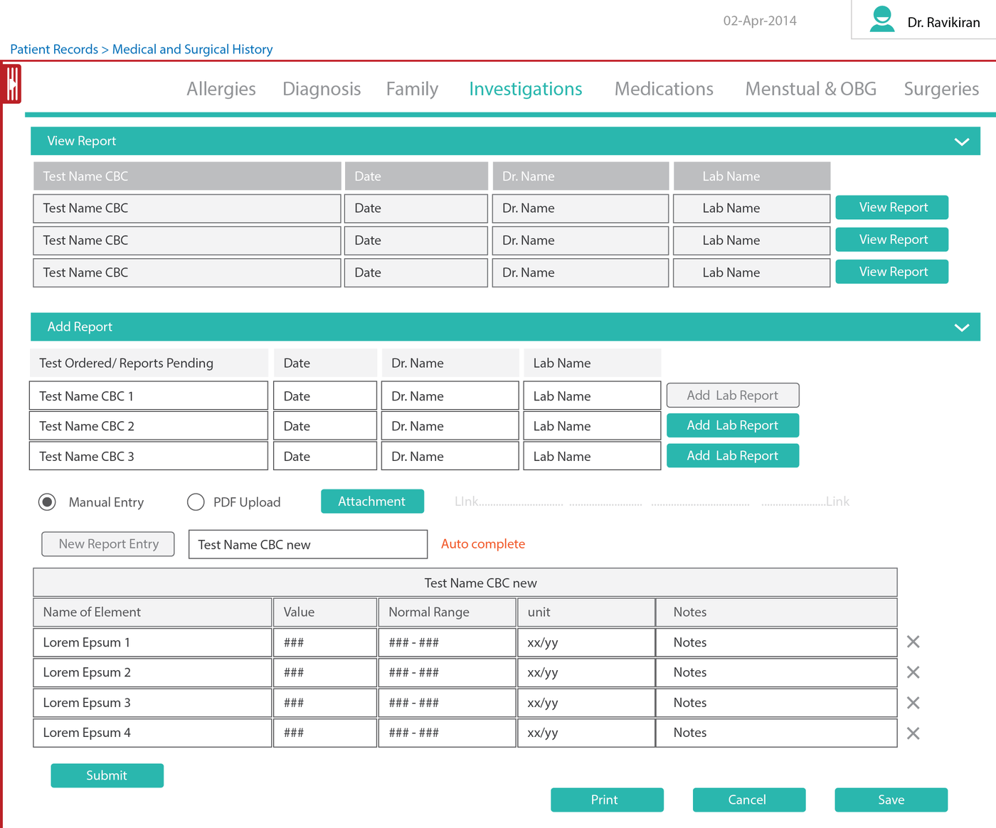 Healthcare EMR-wireframes by Akshay Khandalkar at Coroflot.com