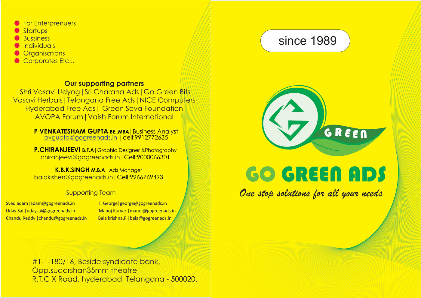 go green ads brochure design and business card by chiru shivaji at ...