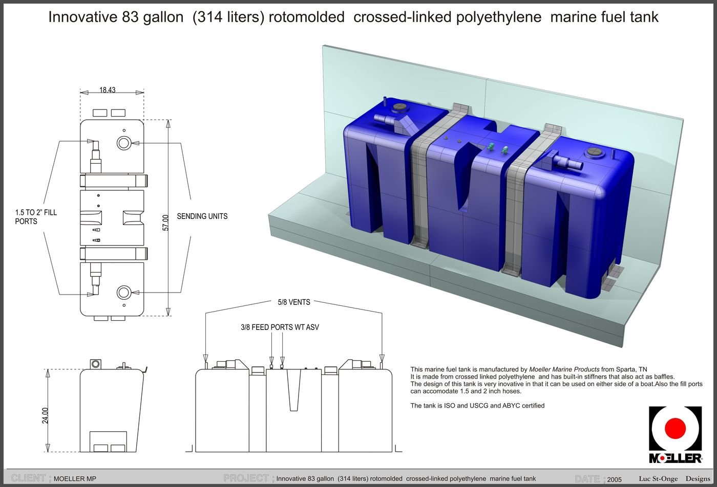 83 gallon polyethylene marine fuel tank by Luc St-Onge at Coroflot.com