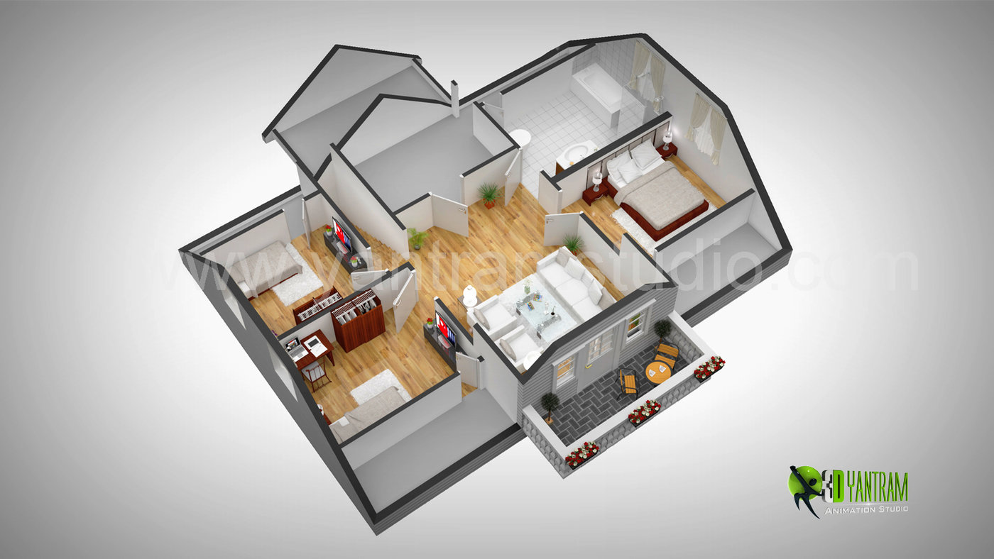 3D Floor Plan Design & Interactive 3D Floor Plan by Ruturaj Desai at Coroflot.com