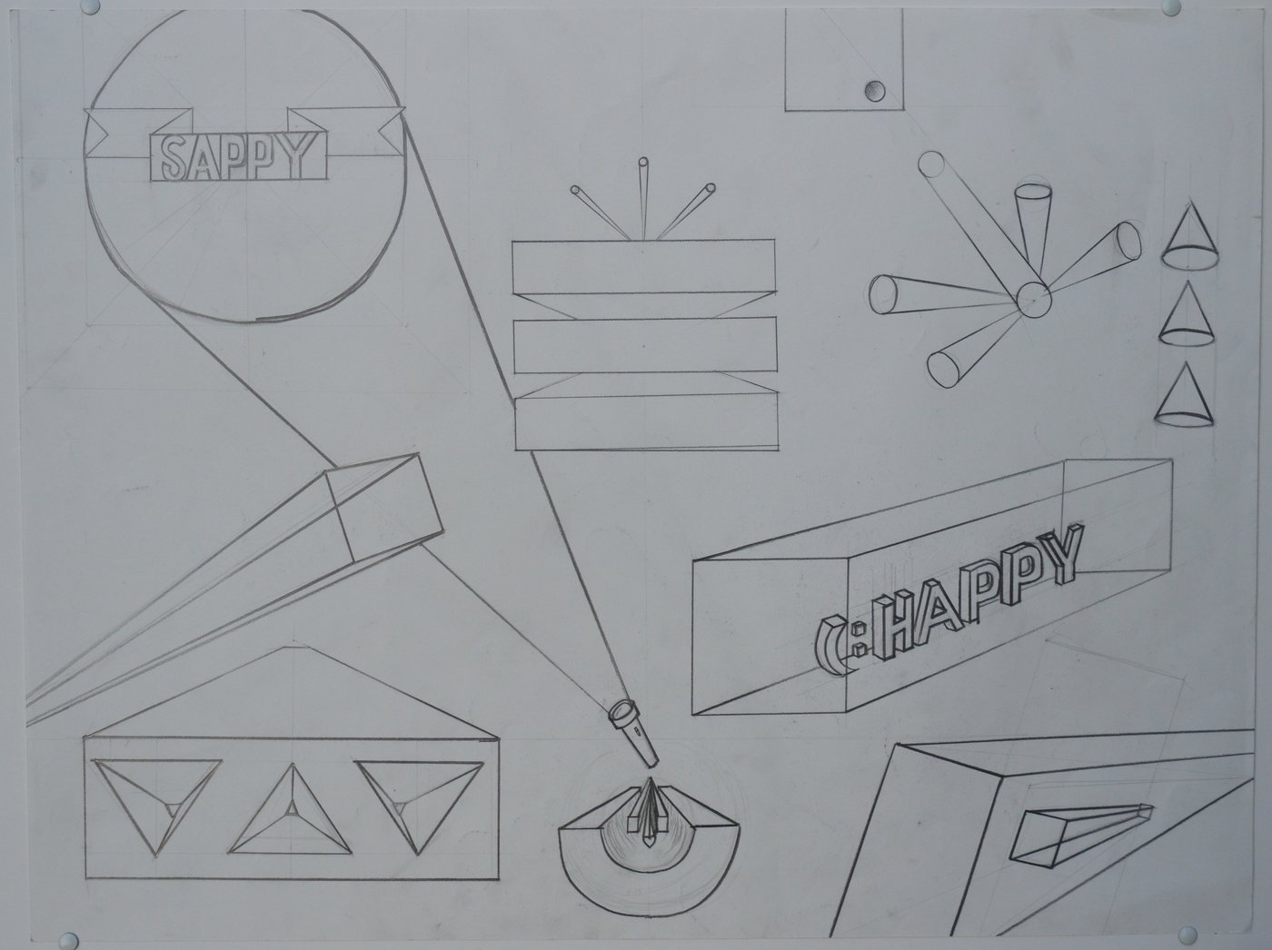 Varied Line and Perspective Drawing by Lauren Pitrone at Coroflot.com