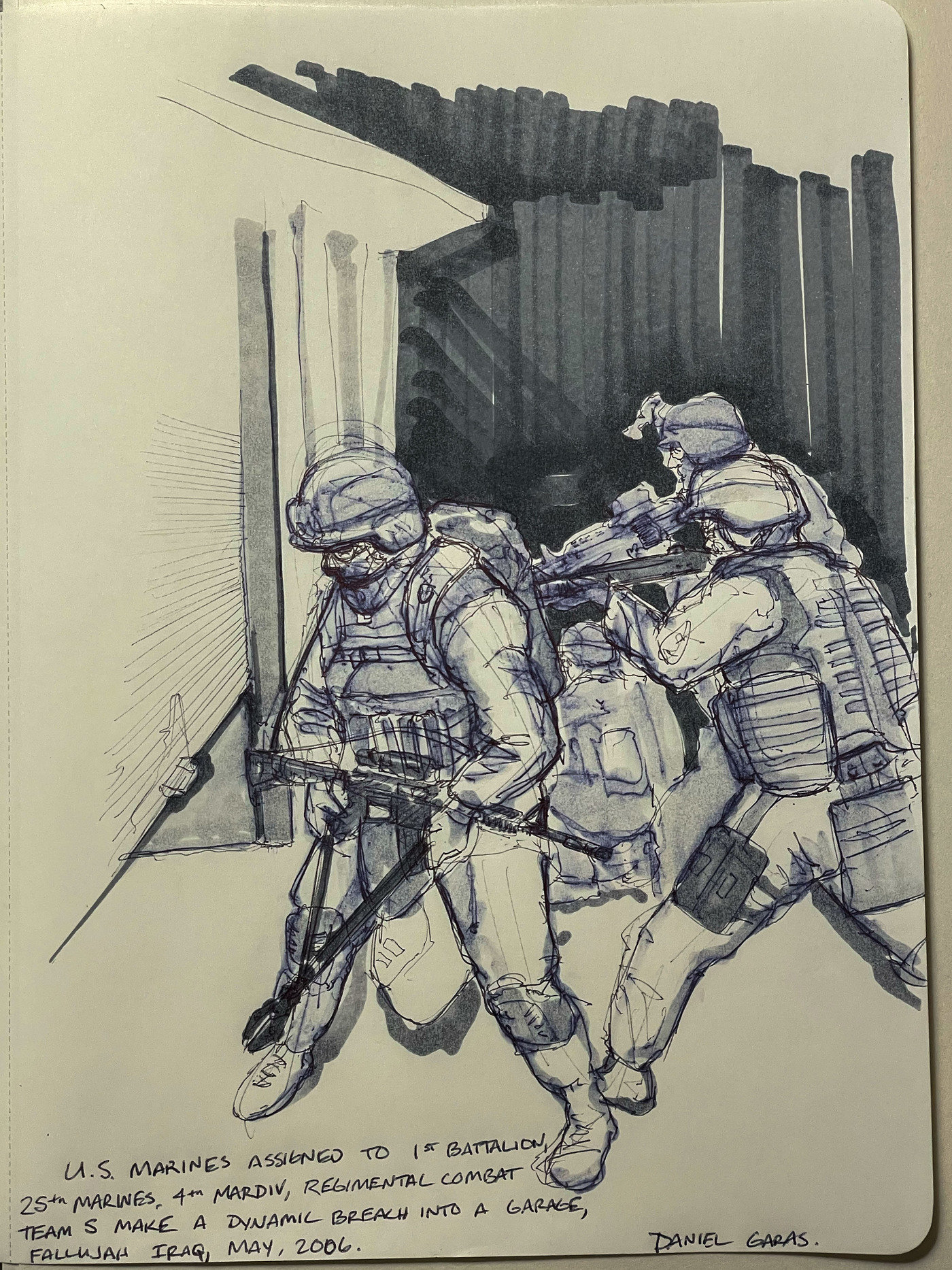 Combat Sketch Art-1/24 Marines Dynamic Breach by Daniel Garas at ...