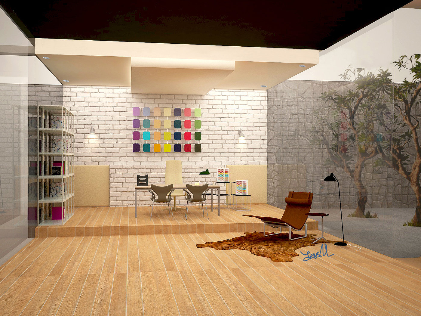 Studio (Home Office) Interior Design by Jesslyn Michelle at Coroflot.com