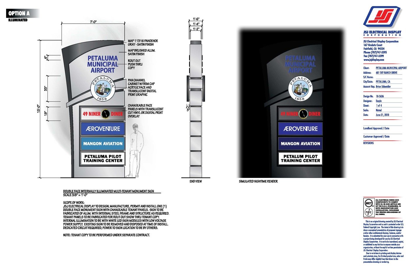 Monument Sign - Petaluma Municipal Airport by Larry Koyle at Coroflot.com