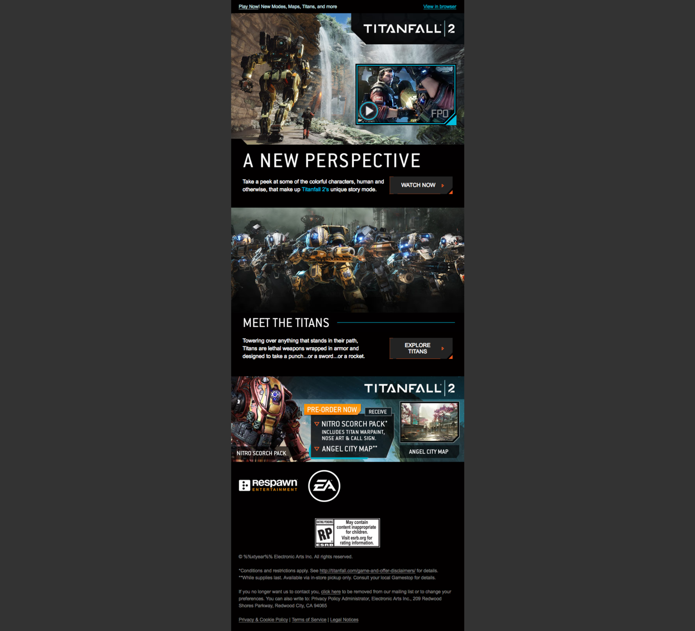 EA Games - Email design by Piers Ouano-Dodd at Coroflot.com