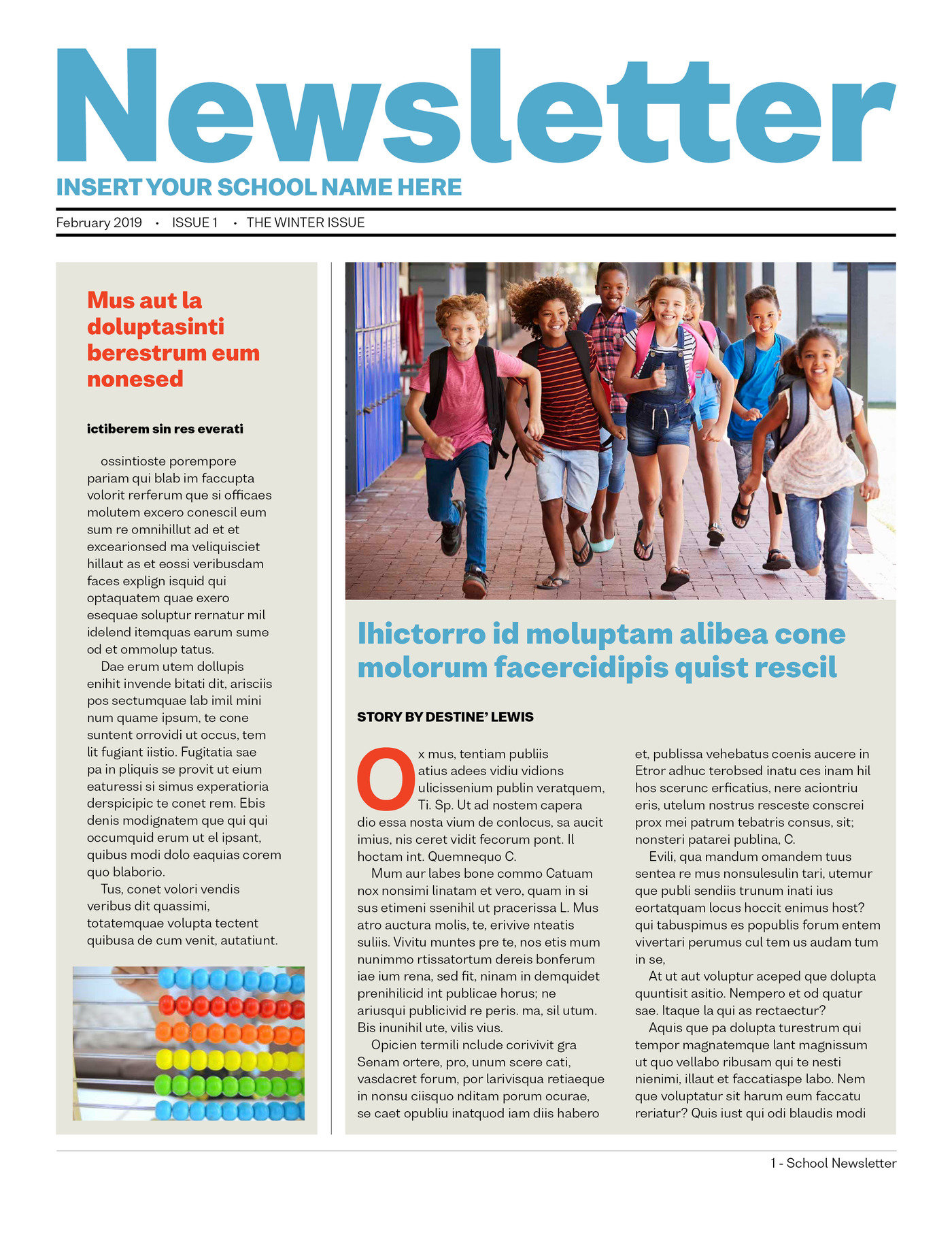 School Newsletter Template By Destine Lewis At Coroflot