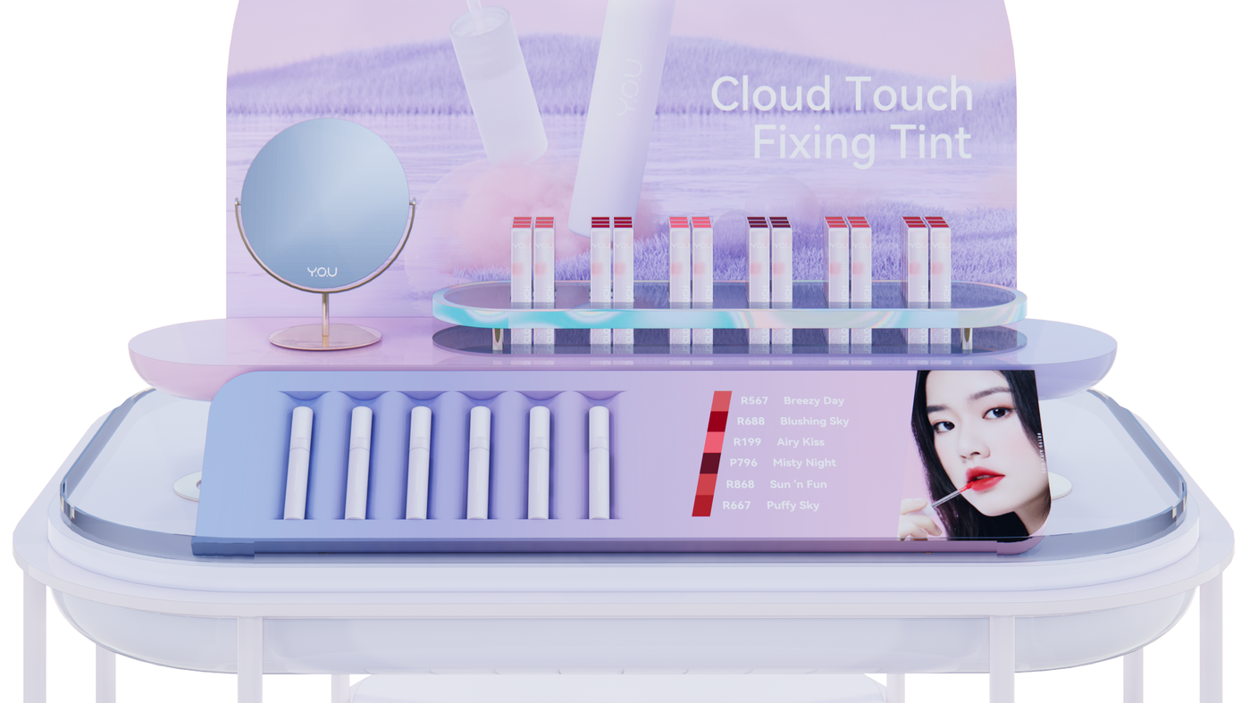 Cloud Touch Fixing Tint Display Table by Yohanes Christo at Coroflot.com