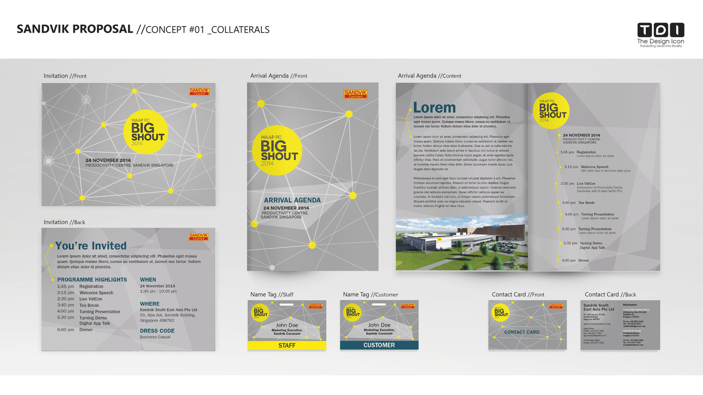 Marcom & Events: Sandvik Big Shout Event by The Design Icon at Coroflot.com