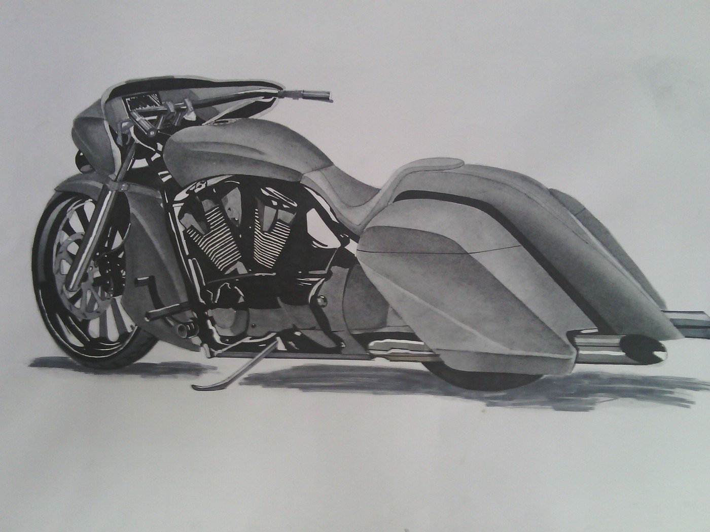 Harley Davidson draw by Dmitri Licichin at Coroflot.com