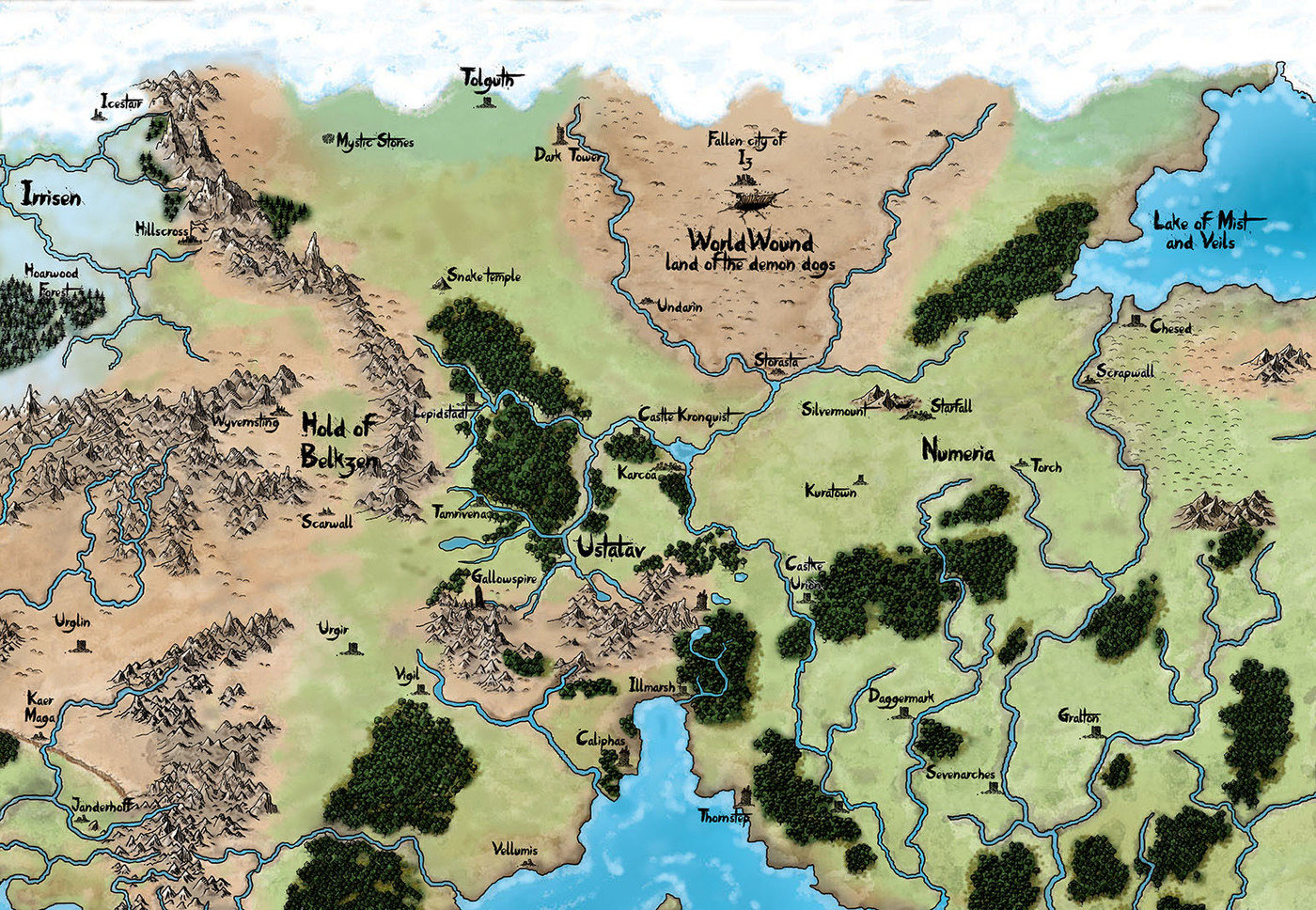 Map of Numeria by Michael Tenebrae at Coroflot.com