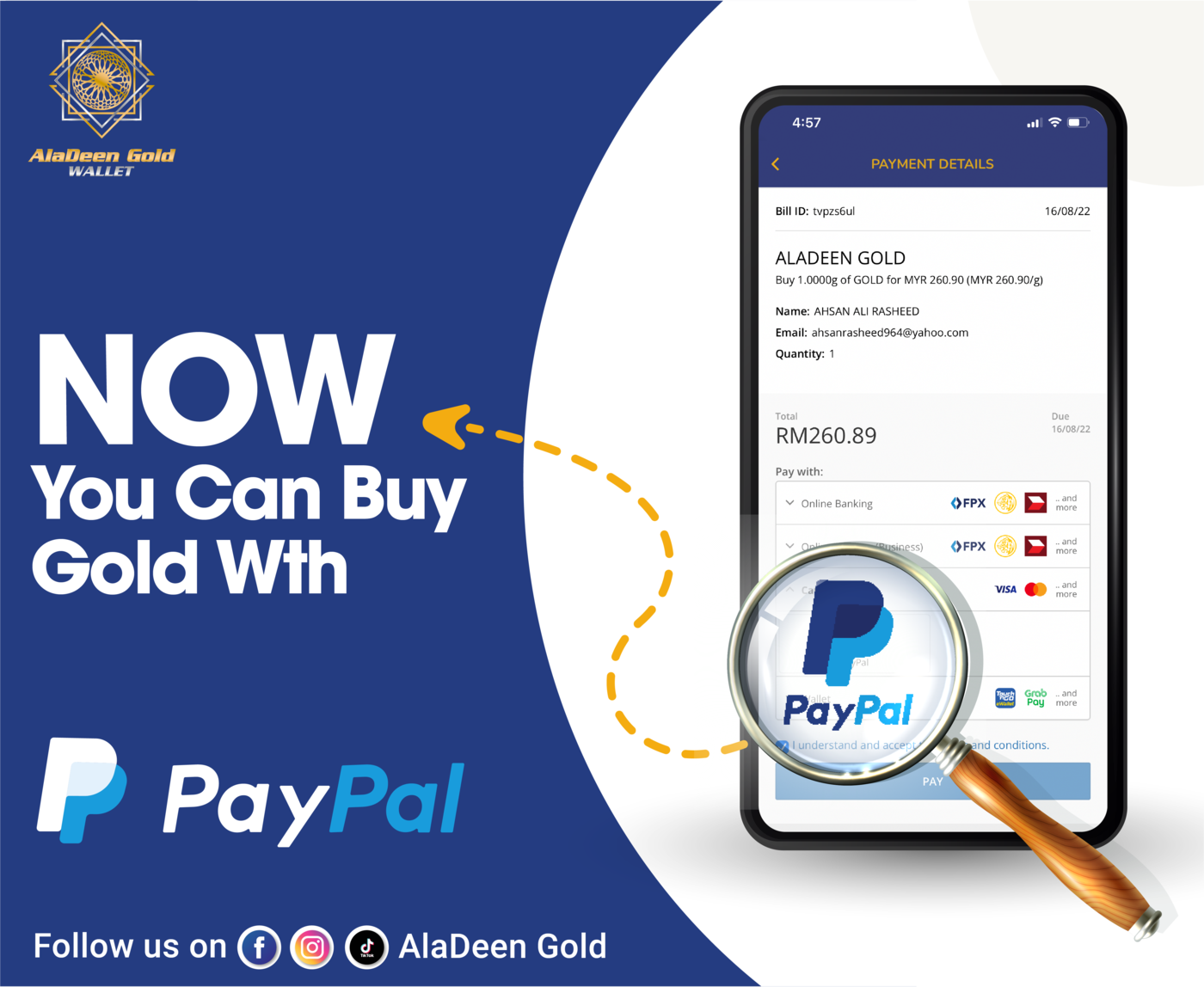 AlaDeenGOld PayPAl Poster by Ahsan Ali Rasheed at Coroflot.com