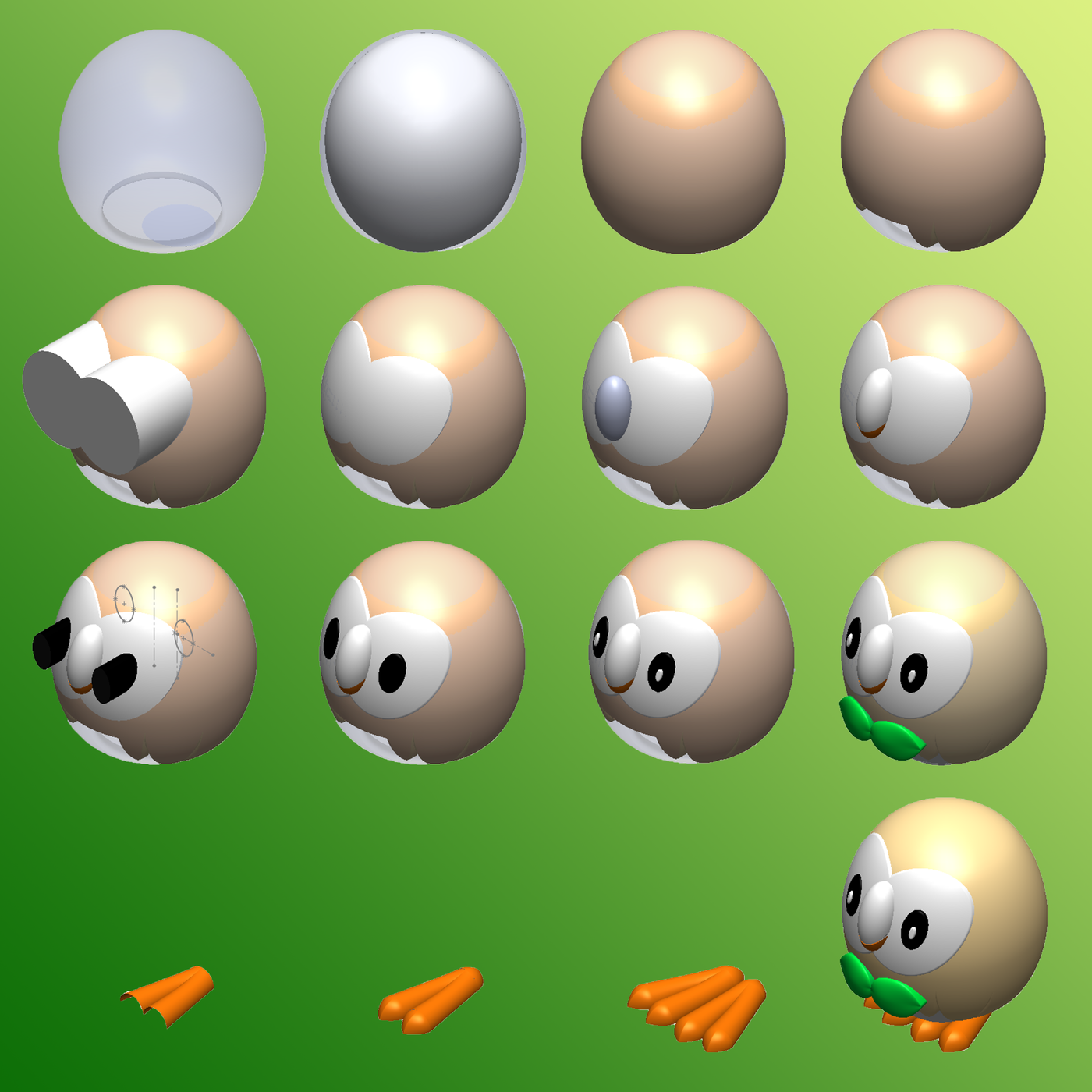 Rowlet Figure by Phillip Carroll at Coroflot.com