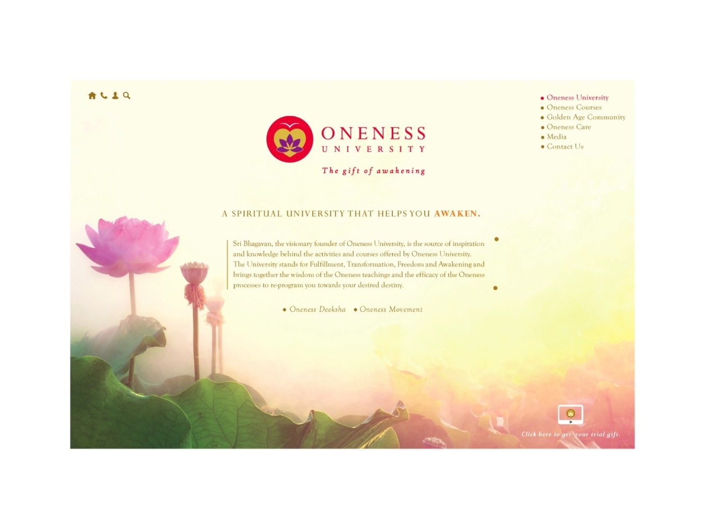 Oneness University (Website Design) by Silent Partners at Coroflot.com