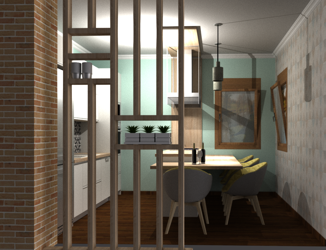 2 designing arrangements of the same kitchen space by Maria Lagou at ...