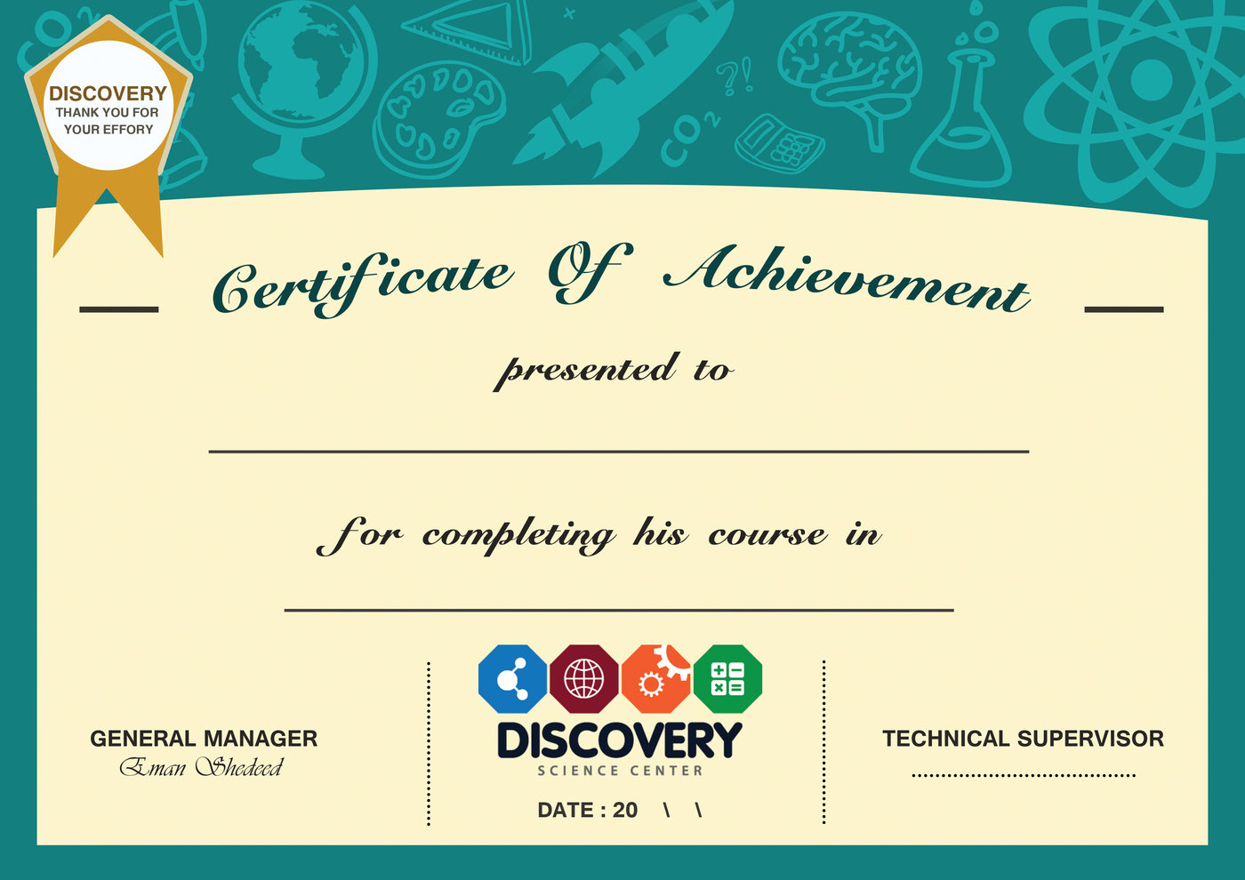 Discovery Certificate Design by Abdullah Alabd at Coroflot.com