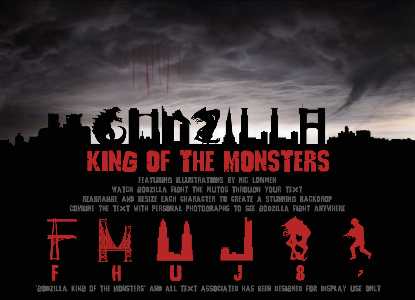 Godzilla Font Design by Nic Lommen at Coroflot.com