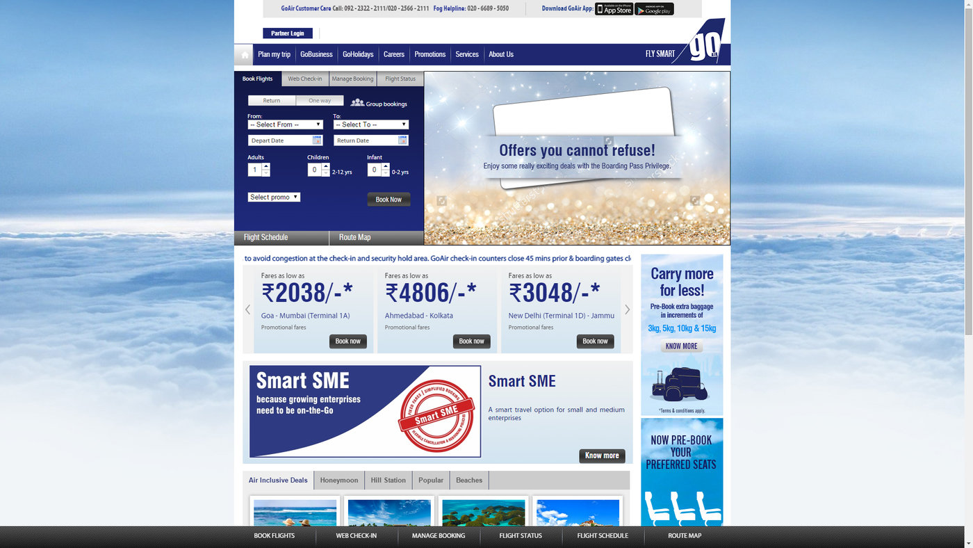 GoAir website & daily posts by SANJIT ROY at Coroflot.com
